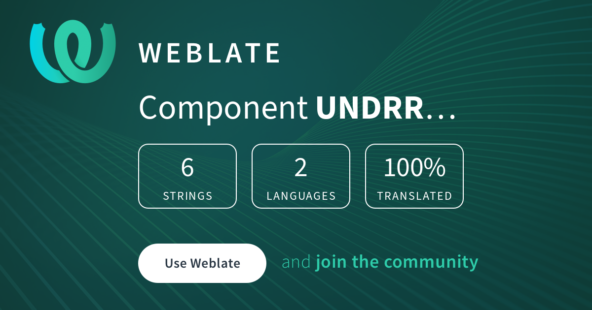UNDRR Common terms and glossary/general — English @ Weblate